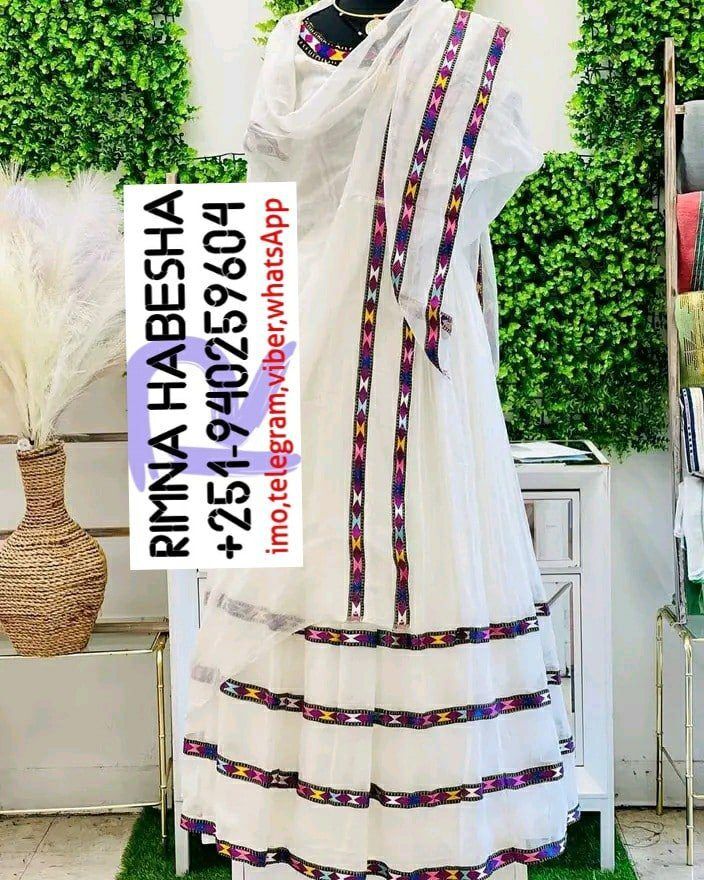 Ethiopian & Eritrean Habeshsa Traditinal Dress - East Afro Dress - Buy ...